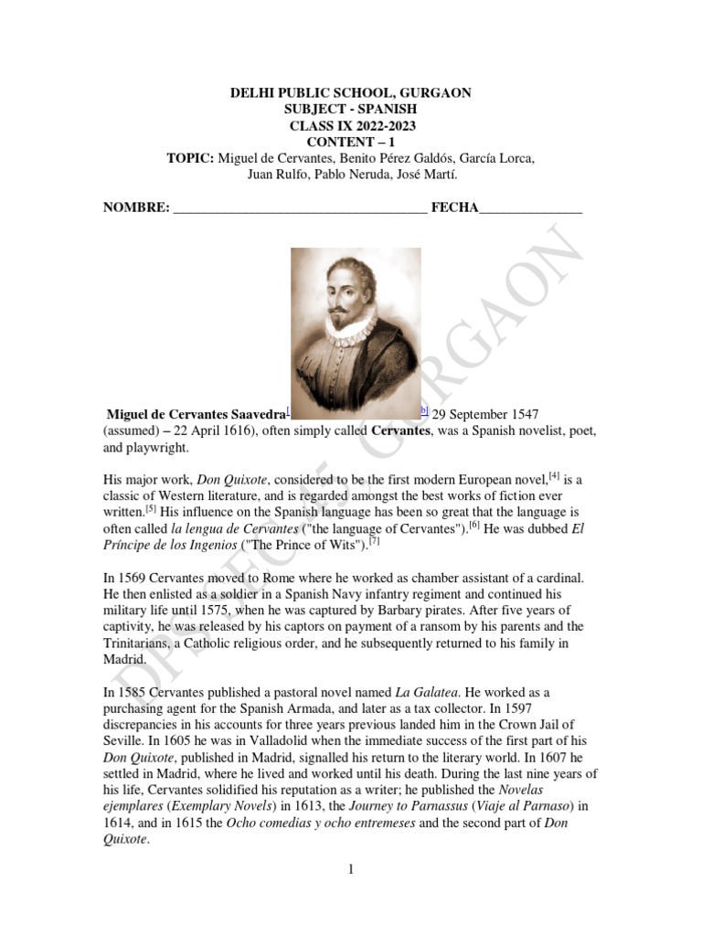 Biographies of Authors | PDF | Miguel De Cervantes | Federico García Lorca