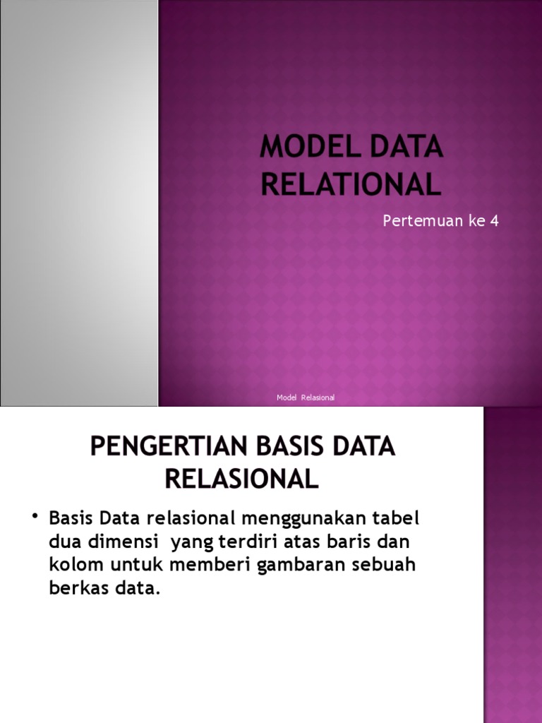 Pertemuan 4 - Model Relasional | PDF Pertemuan 4 - Model Relasional | PDF