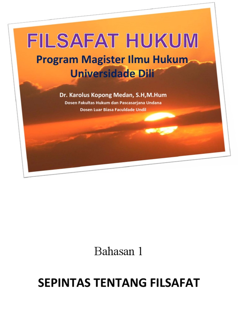 Filsafat Hukum S2 Undil 1 | PDF