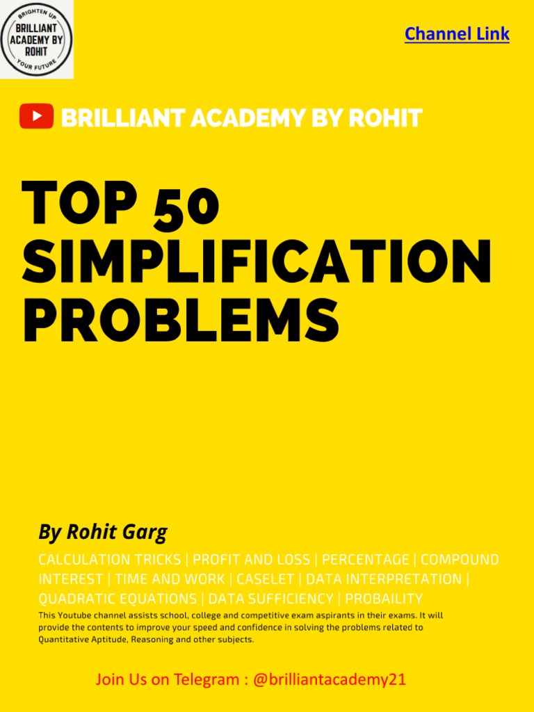 Top 50 Simplification Questions | PDF