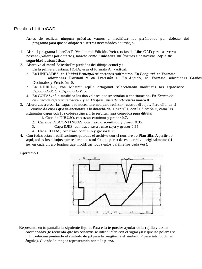 Práctica1 Librecad | PDF