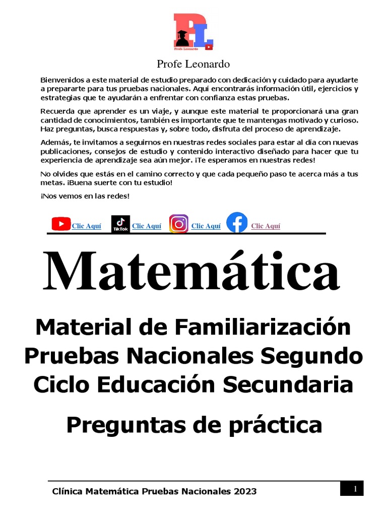 Clinica de Matemática Pruebas Nacionales 2023 | PDF | Triángulo ...