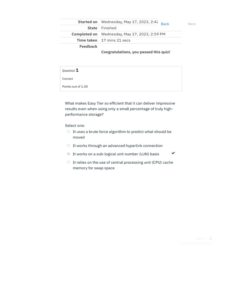 FlashSystem Overview and Safeguarded Copy Level 2 Quiz - TOS Attempt ...
