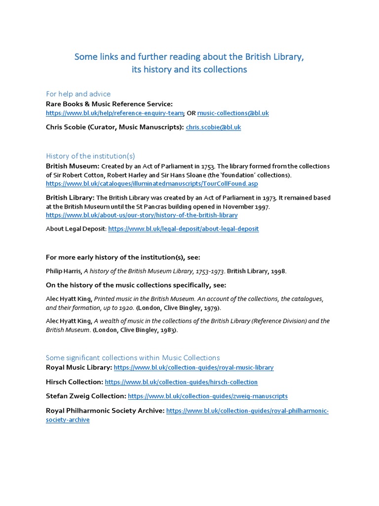 British Library History and Music Collections | PDF | Publishing ...