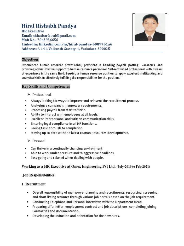Hiral Pandya | Download Free PDF | Human Resources | Employment