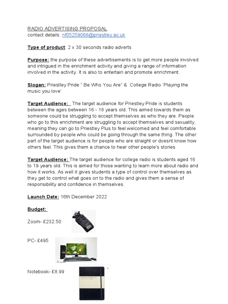 Radio Advertising Proposal | PDF | Defamation | Intellectual Property