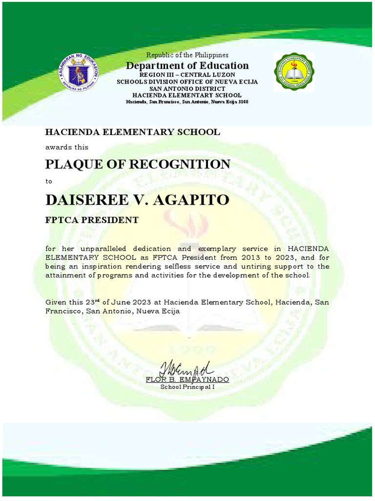 plaque template | PDF