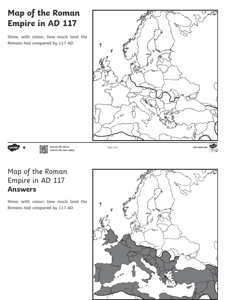 Roman Empire Map Worksheet
