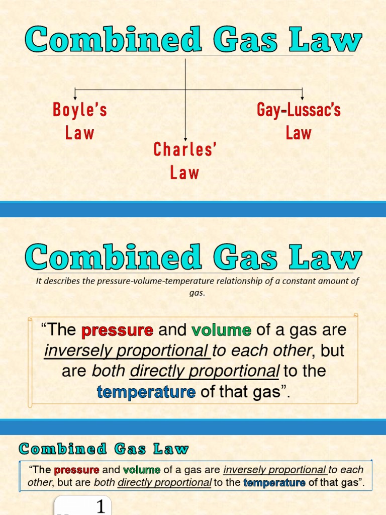 Combined Avogadro's and Ideal Gas Laws | PDF