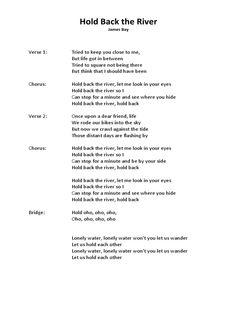Hold Back The River Lyrics 12qxgal | PDF