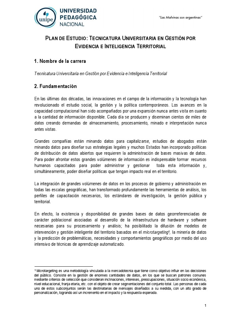 20 - 9 - Plan de Estudio - Tecnicatura GpE e IT - Version - Nueva | PDF ...