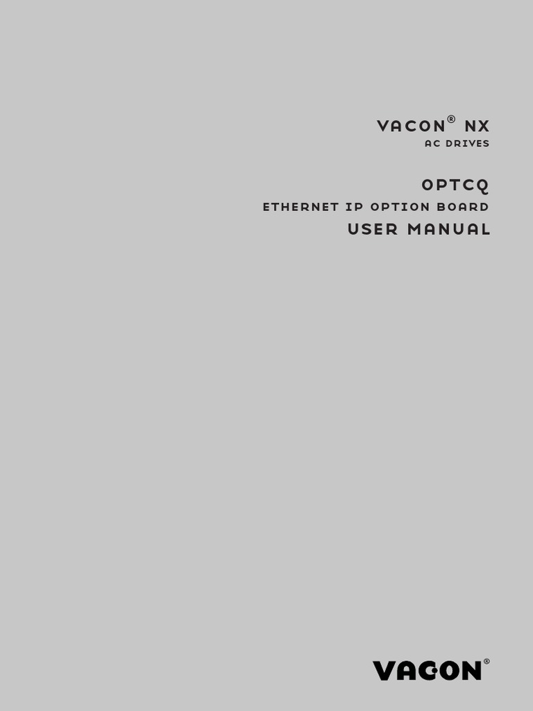Vacon NX OPTCQ Ethernet IP Board User Manual DPD00893C UK | PDF | Integer (Computer Science ...