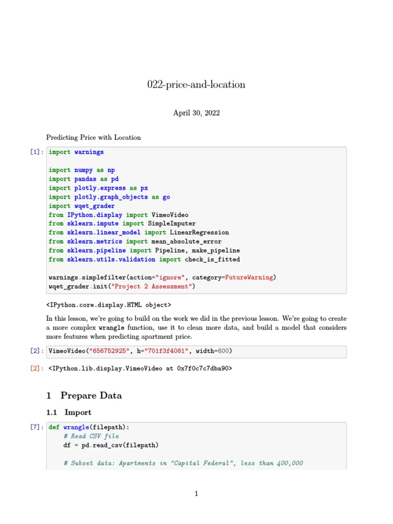 022 Price and Location PDF | PDF | Regression Analysis | Statistics