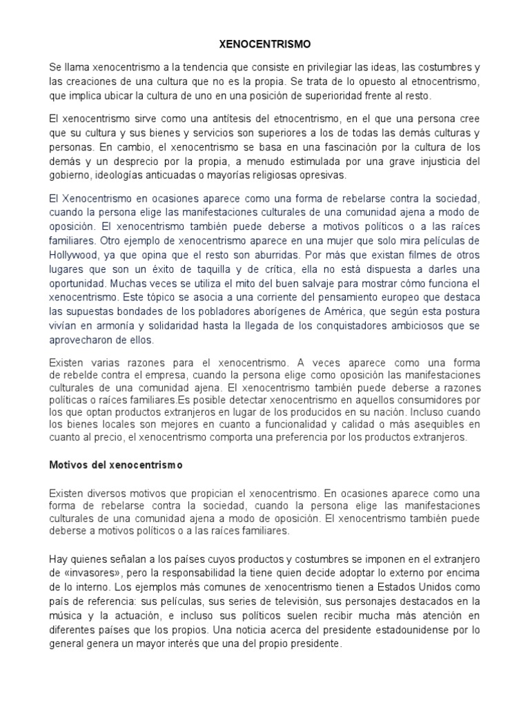 XENOCENTRISMO | PDF