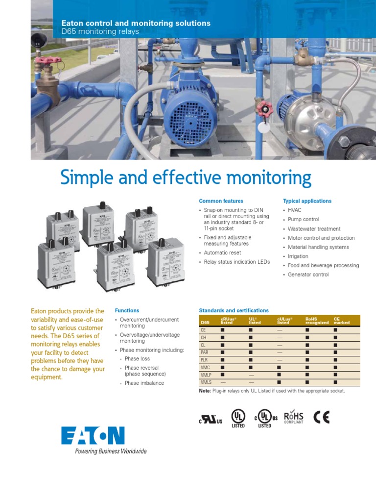 d65 Monitoring Relays Pa049001en | PDF