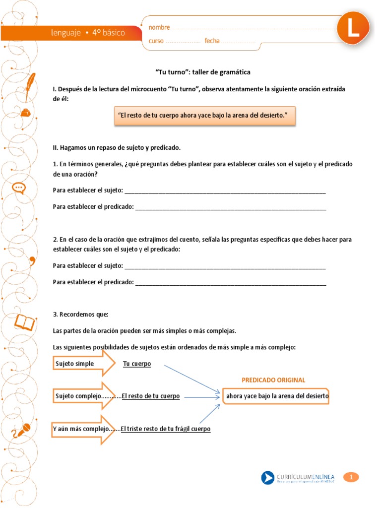 Sujeto y Predicado | PDF | Predicado (Gramática) | Asunto (gramática)