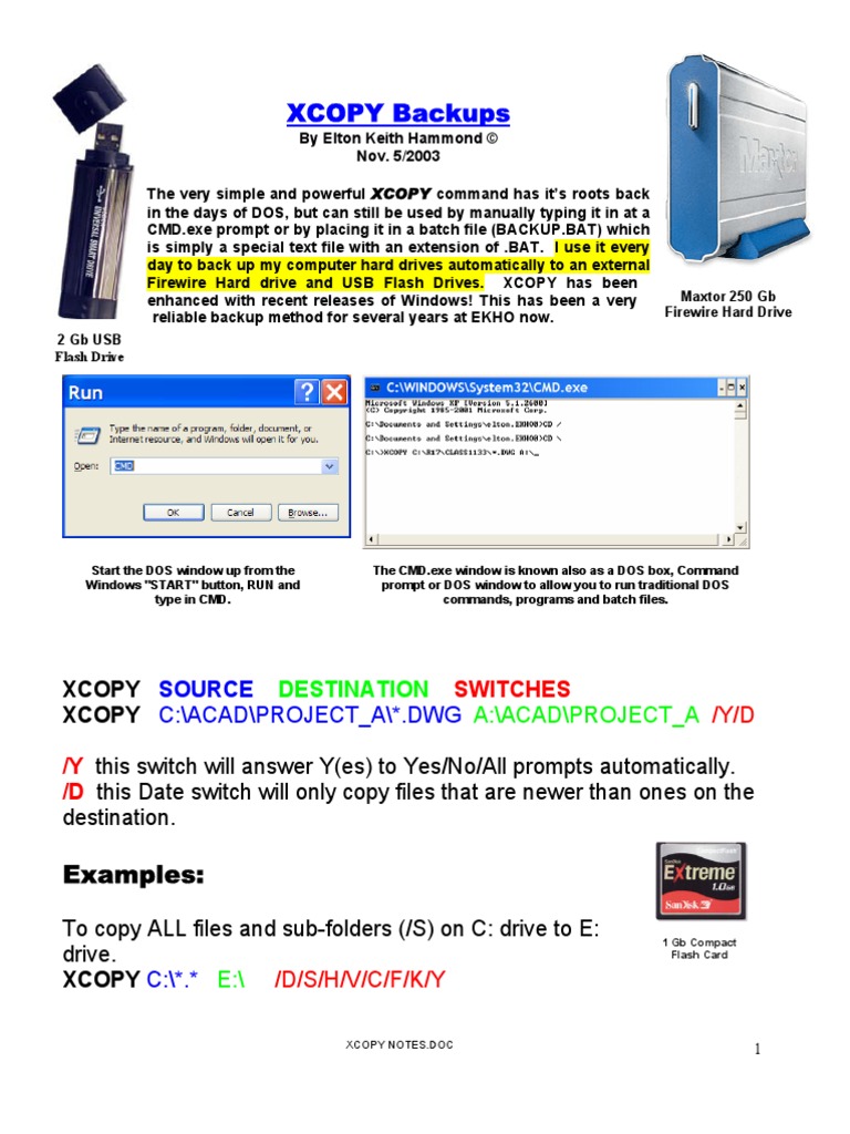 Xcopy Notes Pdf Computer File Command Line Interface