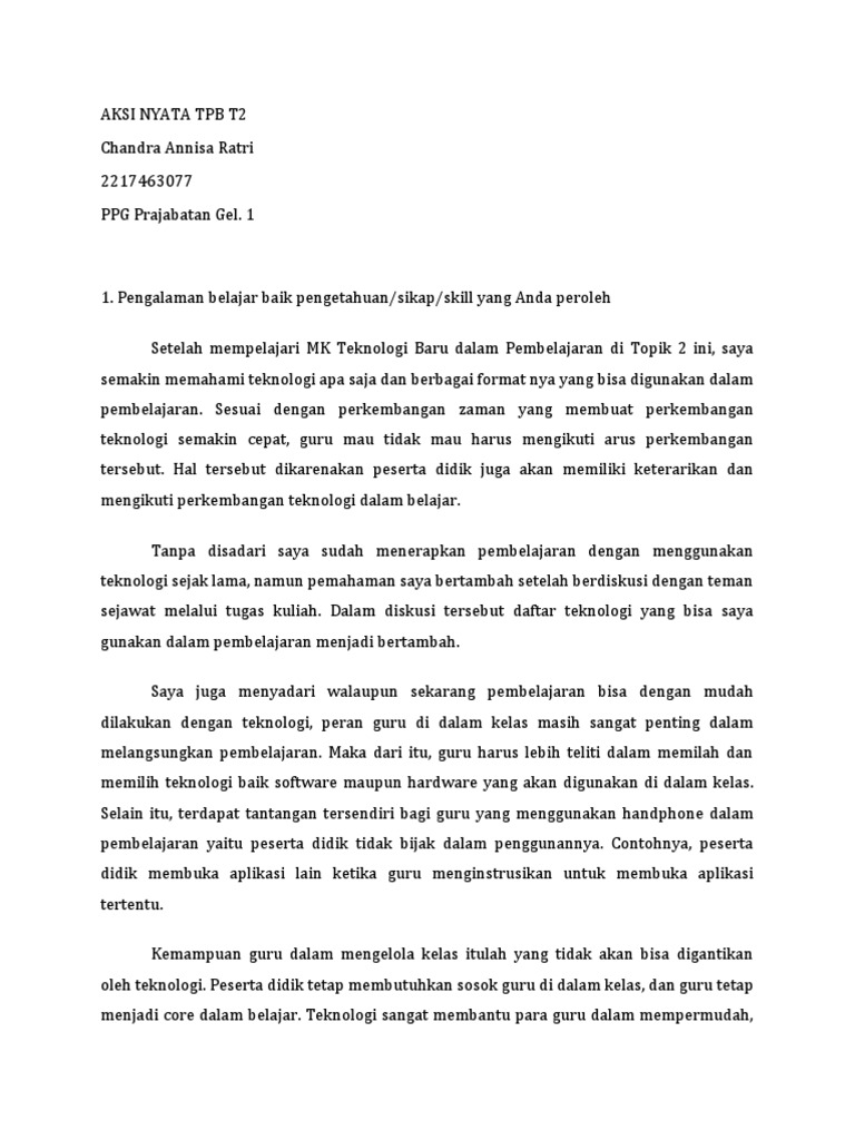 Aksi Nyata TPB T2 | PDF