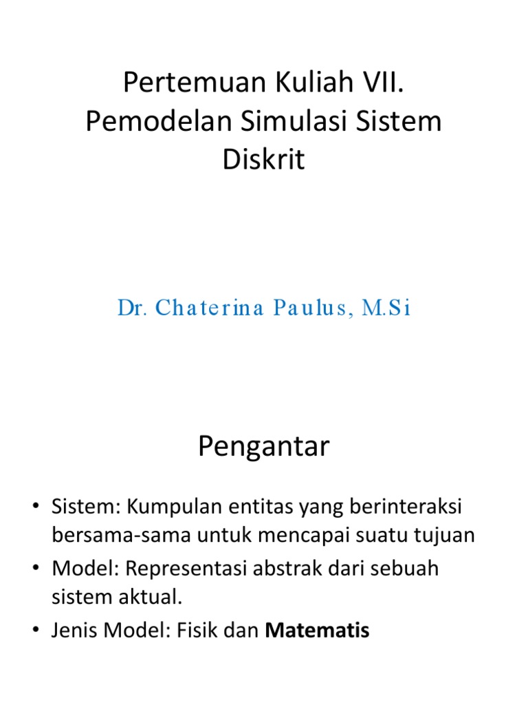 7 - Simulasi Diskrit | PDF