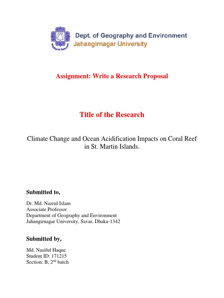 Title Of The Research Climate Change And Pdf Ocean Acidification
