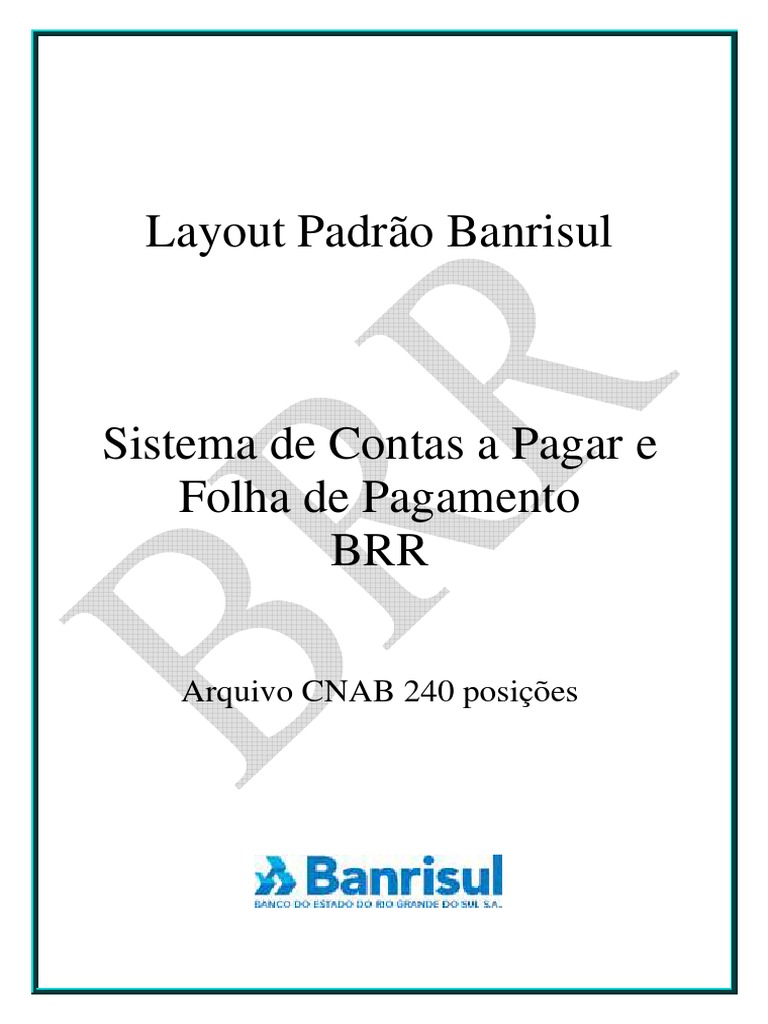 Pagamento - CNAB 240 | Download grátis PDF | Conta de transação | Byte