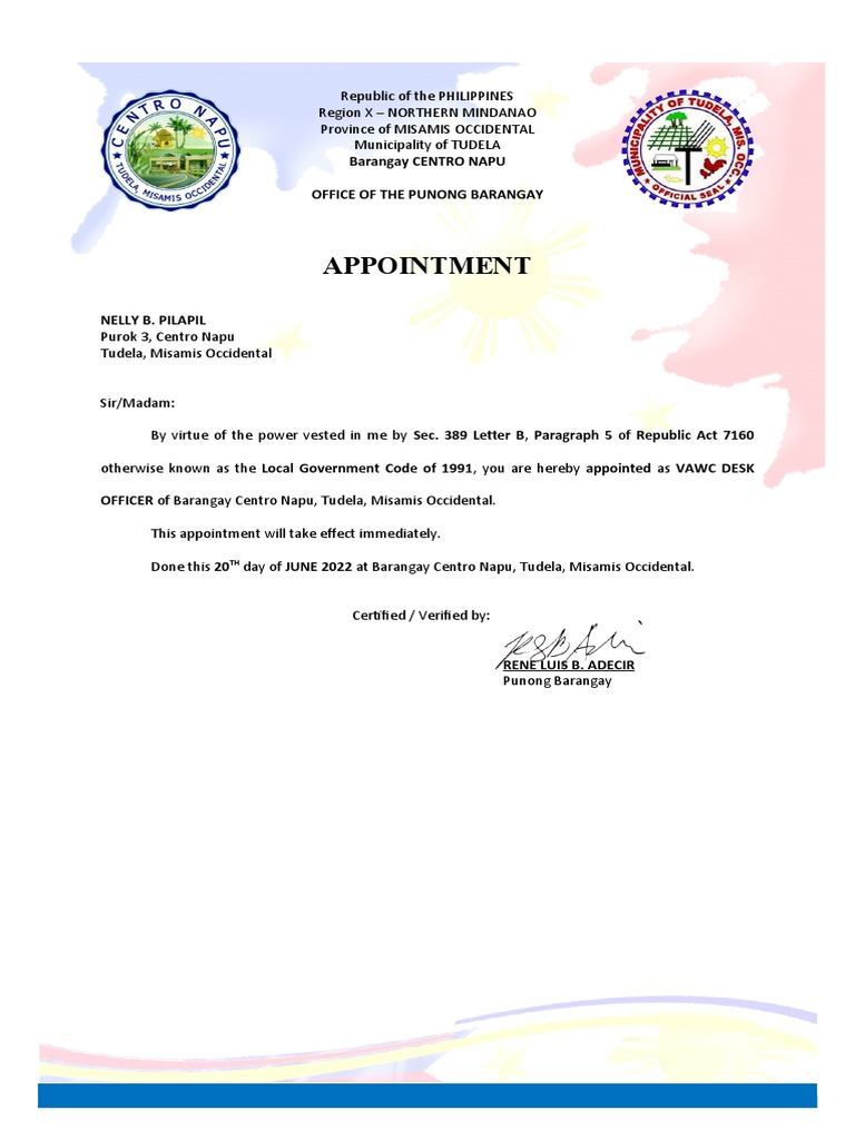Appointment | PDF | Philippines