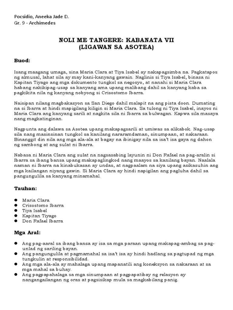 FILIPINO-KABANATA-7-NOLI | PDF