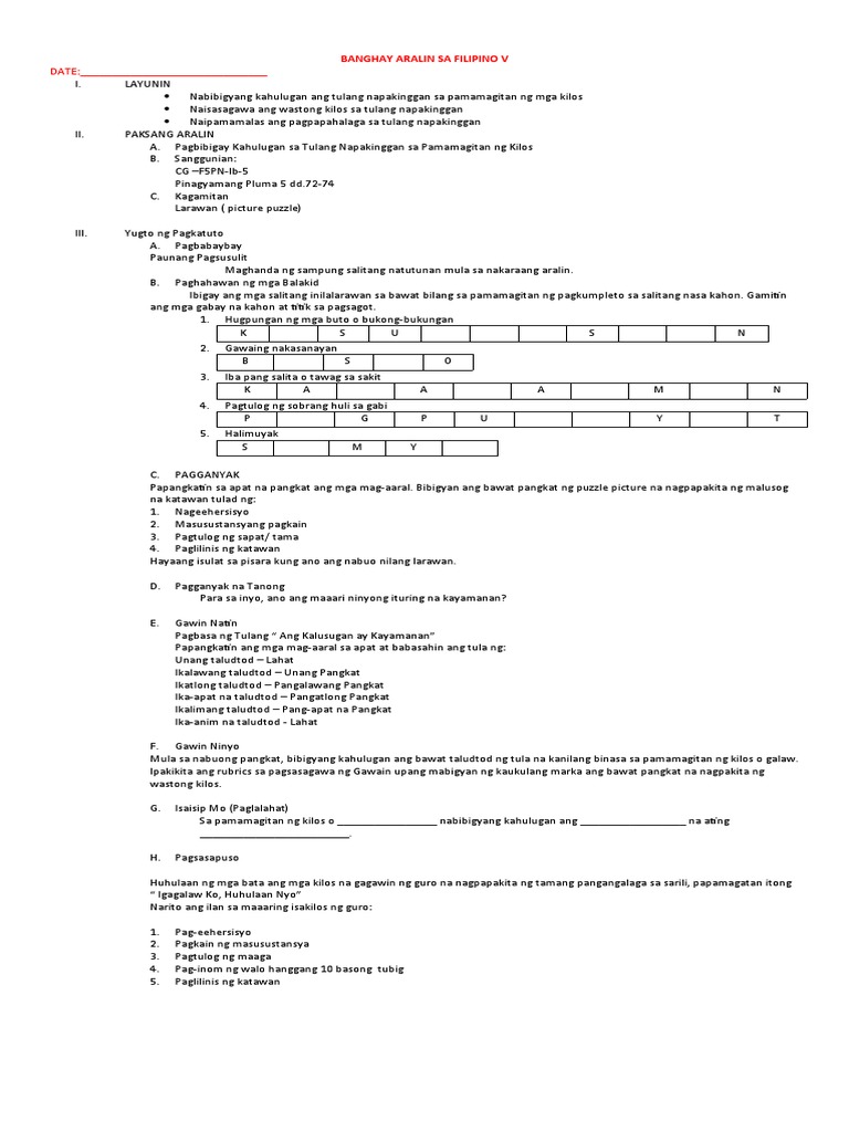 LP Filipino Week 2 | PDF