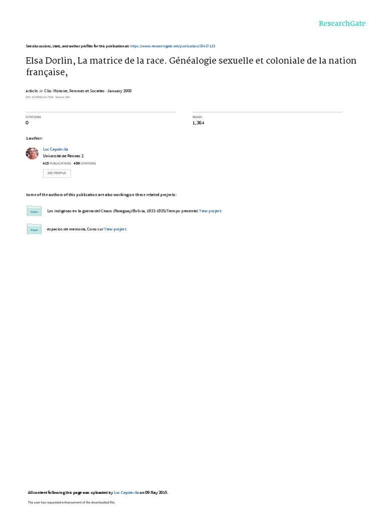 DORLIN, Elsa Dorlin. La Matrice de La Race. | PDF | Racisme ...