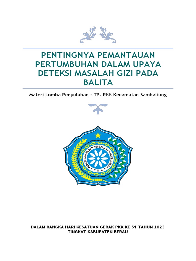 Materi Lomba Penyuluhan PKK - POKJA 4 TH. 2023 | PDF