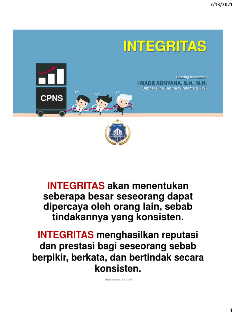 TWK II - Integritas | PDF
