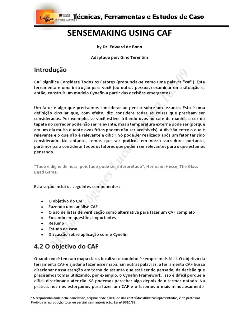 Marlos Diógenes Lucas 034.809.163-09: Sensemaking Using Caf | PDF