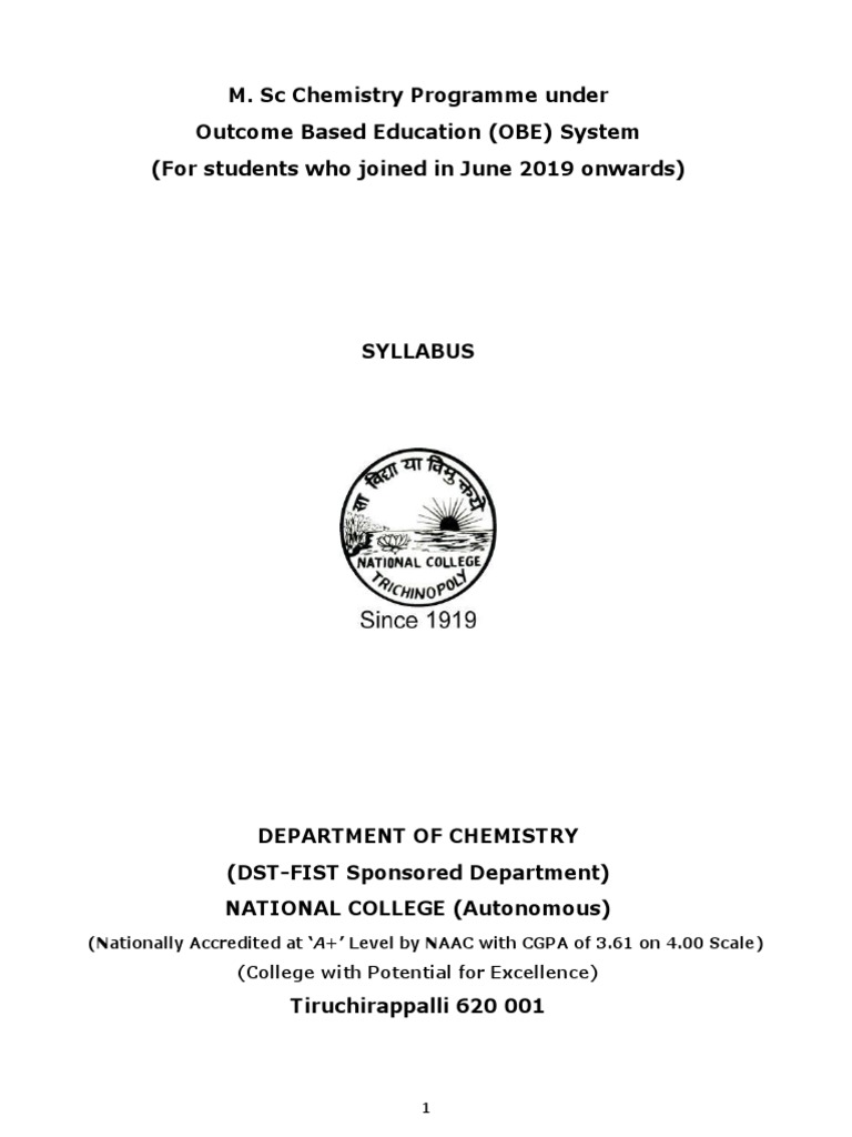 PG Chemistry Syllabus | PDF | Coordination Complex | Organometallic ...