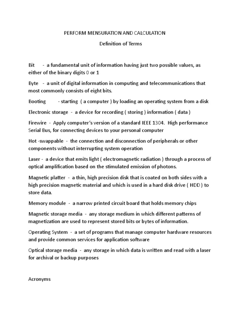 Perform Mensuration and Calculation | PDF