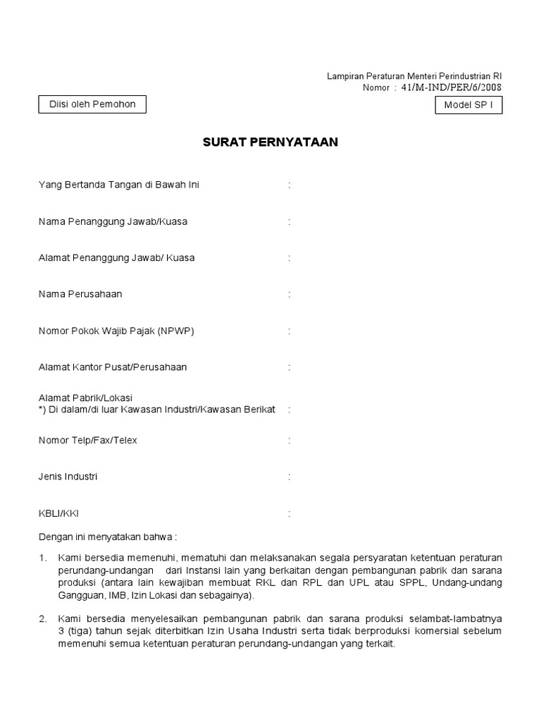 Form SP I | PDF | Pengelolaan Keuangan & Uang | Hukum