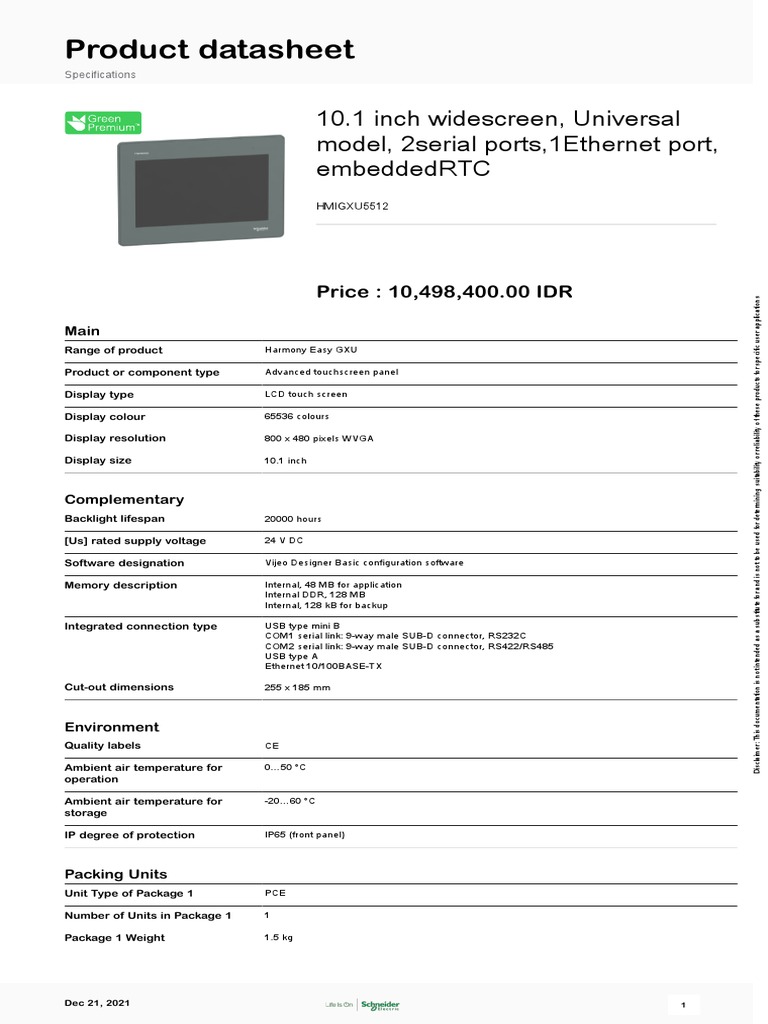 Easy Harmony GXU - HMIGXU5512 | Download Free PDF | Computer Hardware | Computing