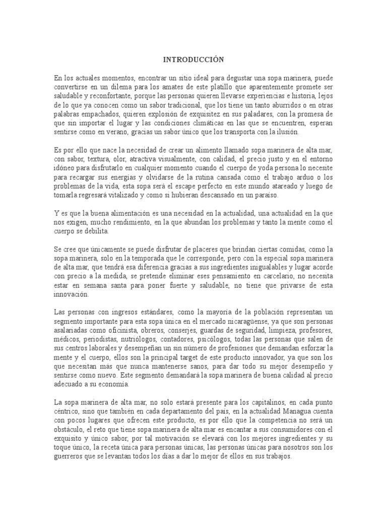 Sopa Marinera: Energía y Sabor Únicos | PDF