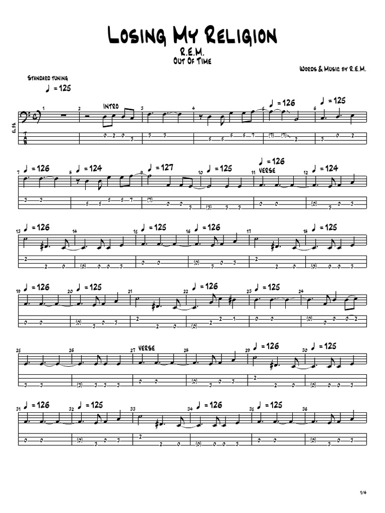 R.E.M.'s "Losing My Religion" Chords | PDF | Songs | Musical Compositions