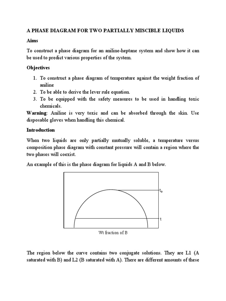 A Phase Diagram For Two Miscible Liquids | PDF | Phase (Matter) | Solubility