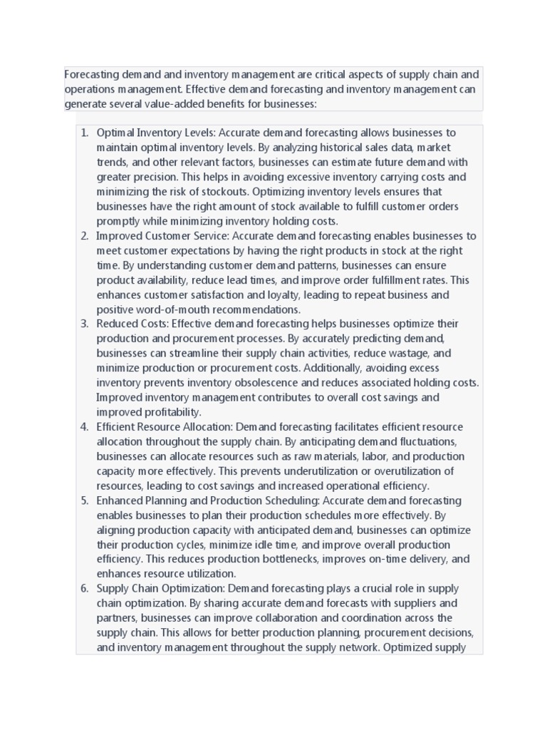 Forecasting Demand and Inventory Management | PDF | Inventory | Forecasting