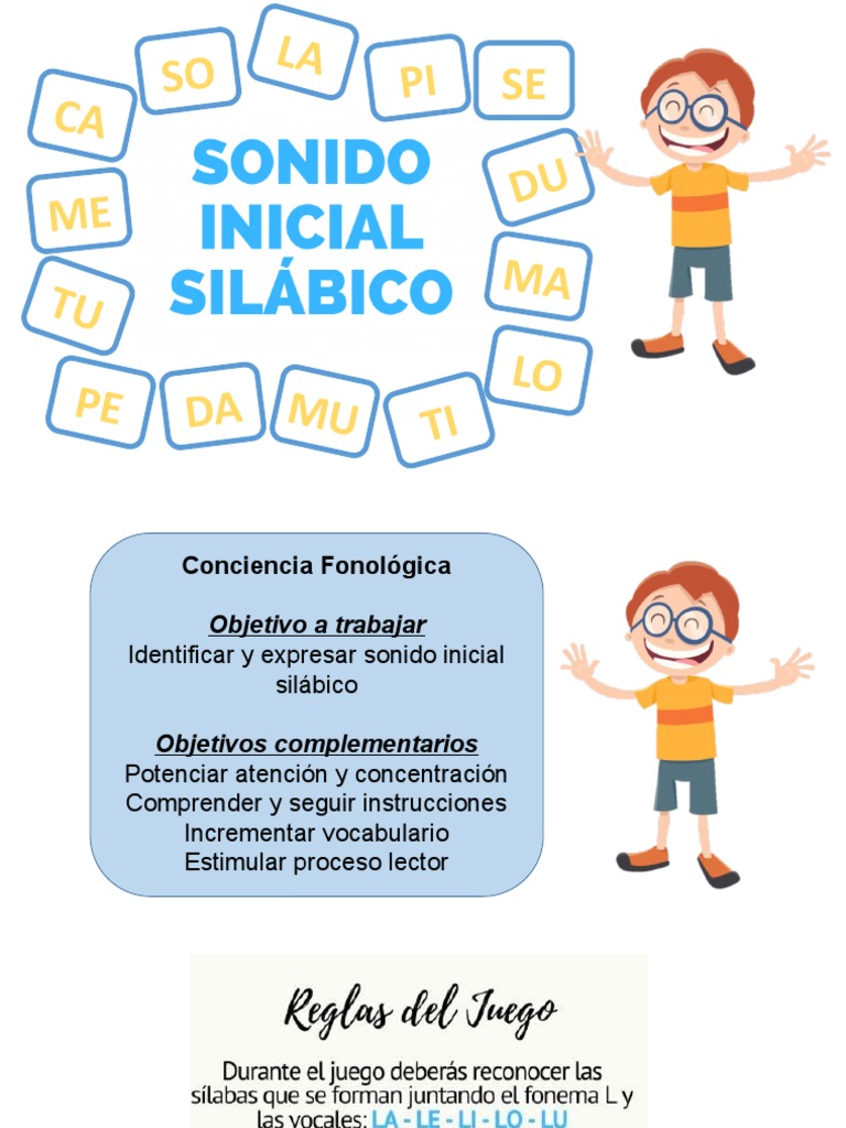 Sonido Inicial Silábico Fonema L | PDF | Artes del Lenguaje y Comunicación