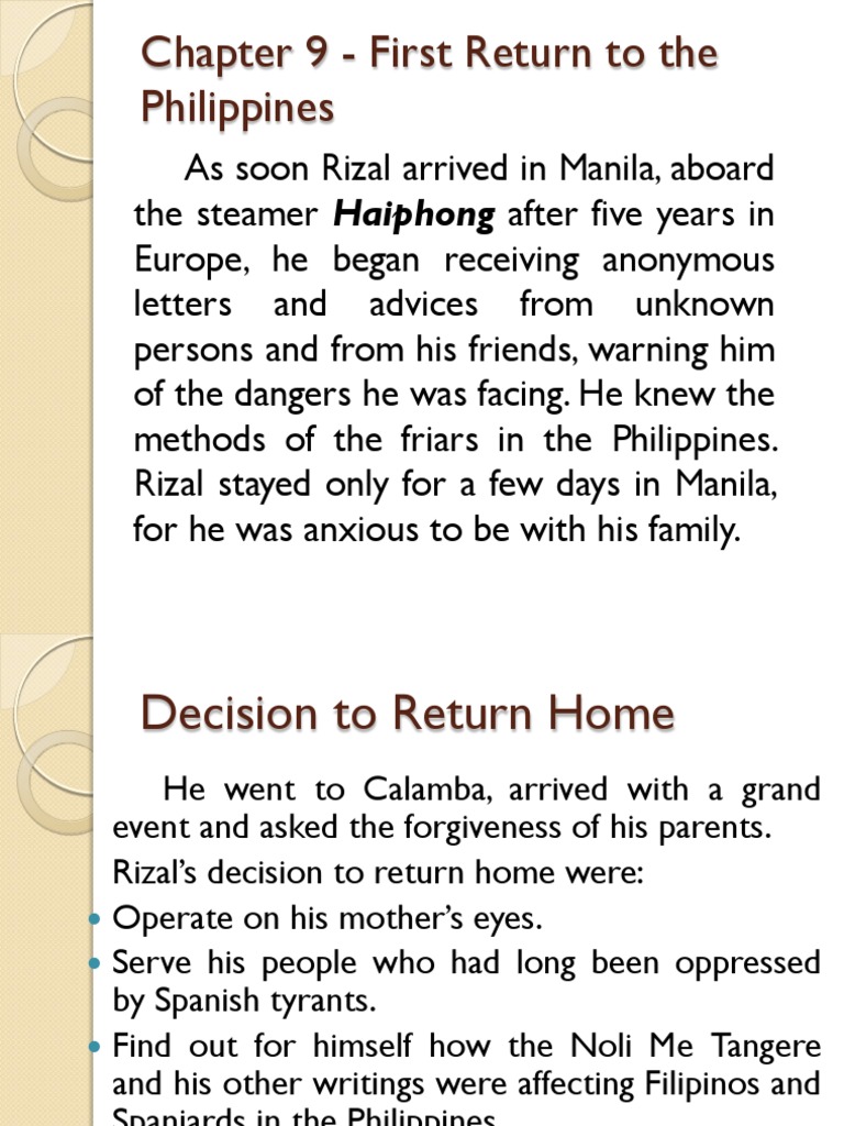 E. First Return To Phil | PDF | Philippines