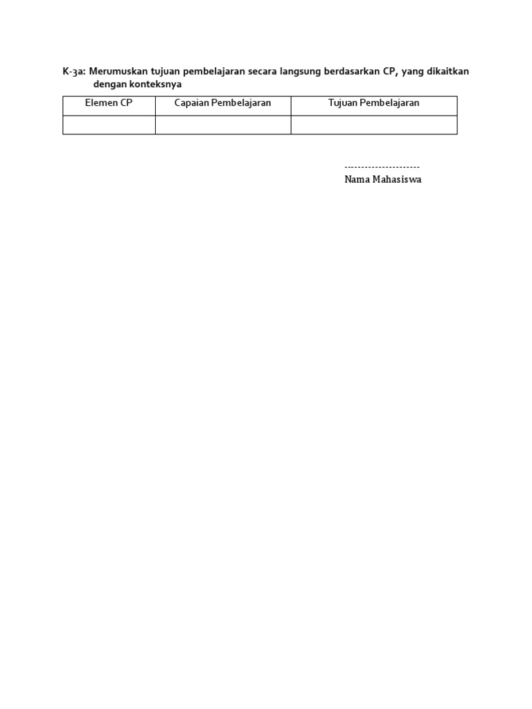 Merumuskan Tujuan Pembelajaran Berdasarkan CP | PDF
