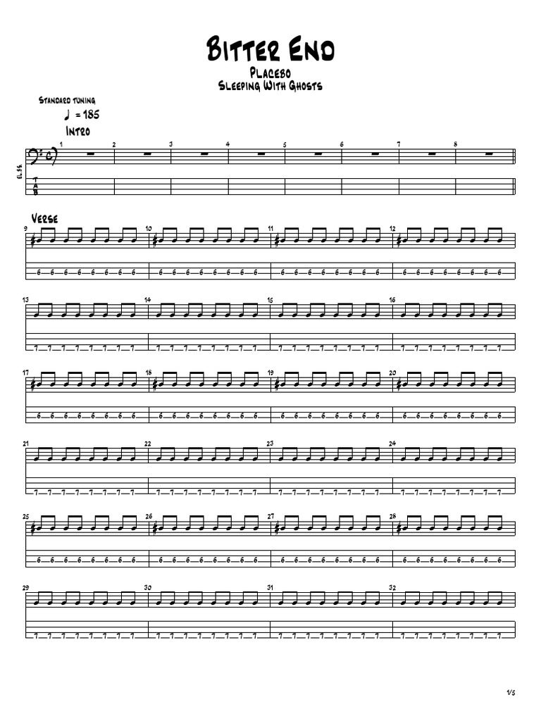 Paroles de "Bitter End" de Placebo | PDF