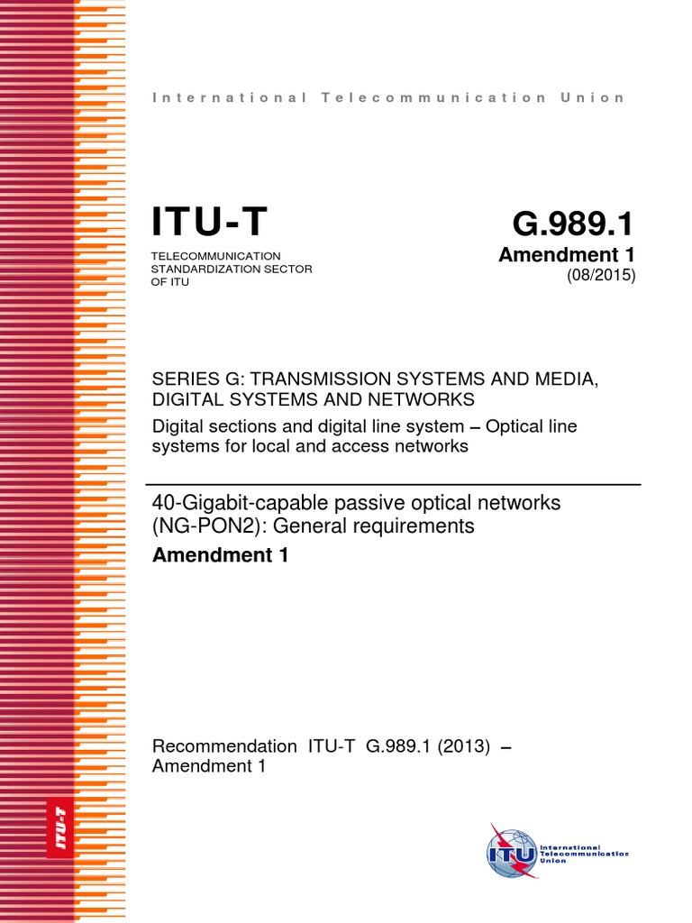 T Rec G 989 1 201508 I Amd1 Pdf E Pdf Computer Network Itu T