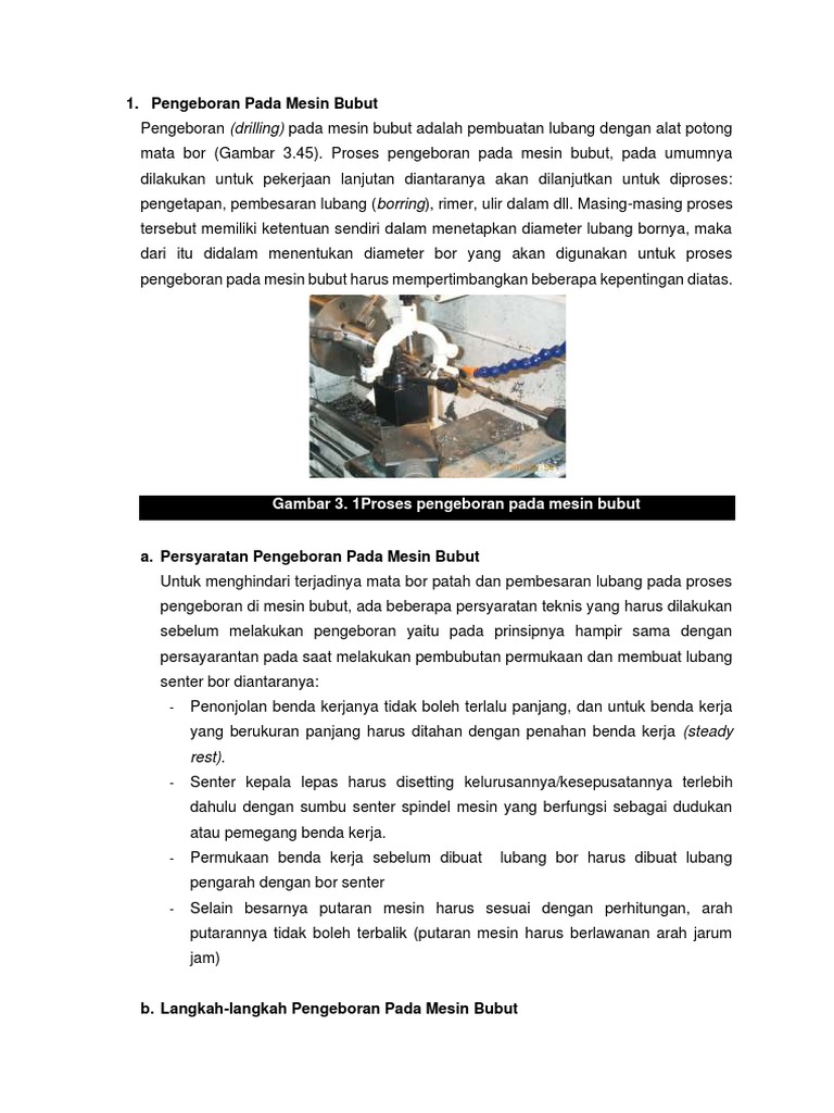 Pengeboran pada mesin bubut | PDF