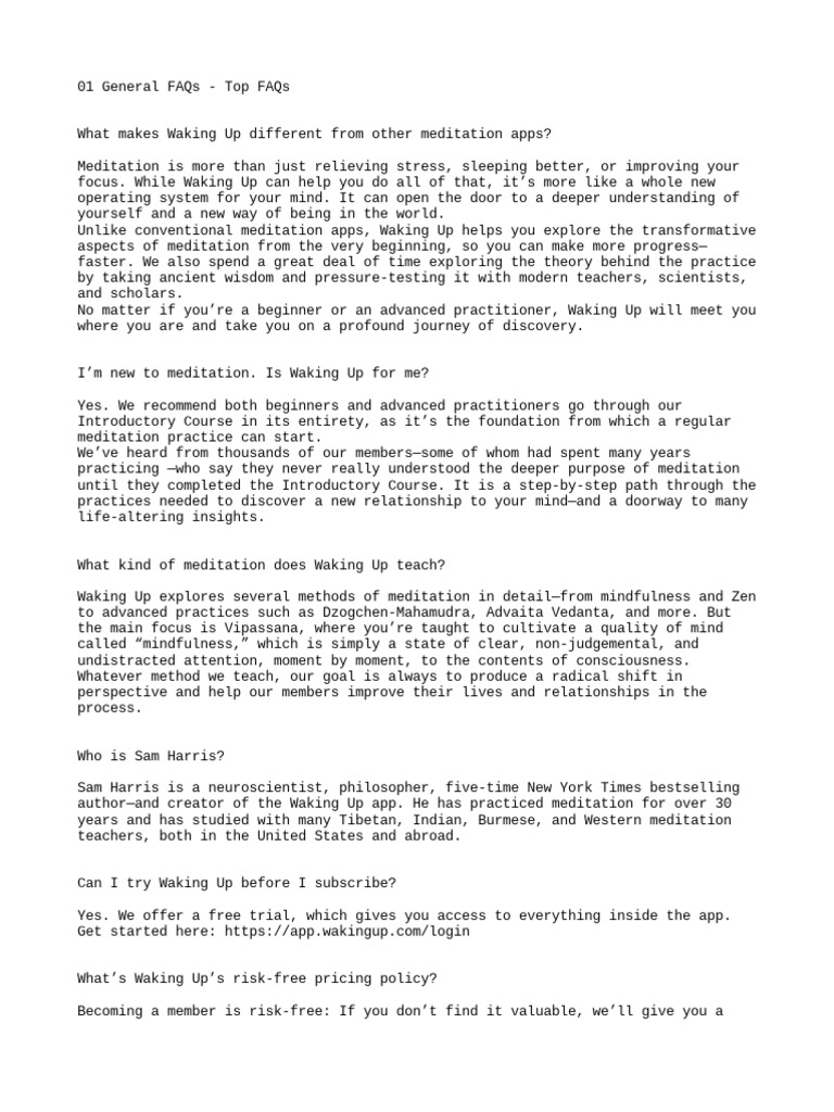 FAQs & Info | PDF | Meditation | Mindfulness