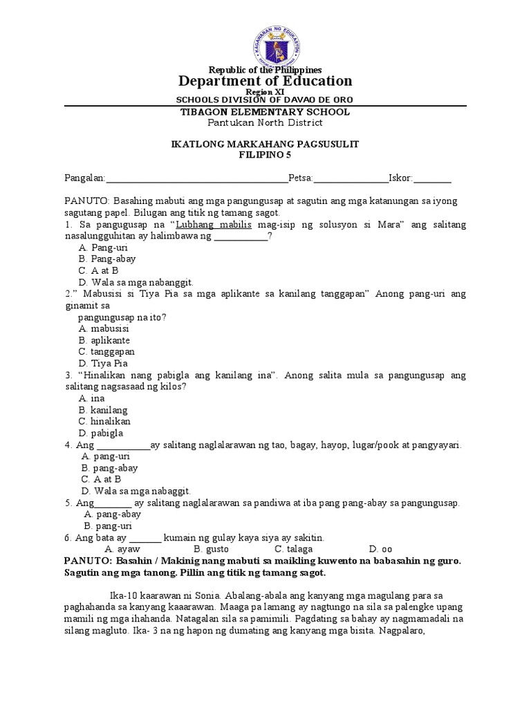Filipino 5 | PDF