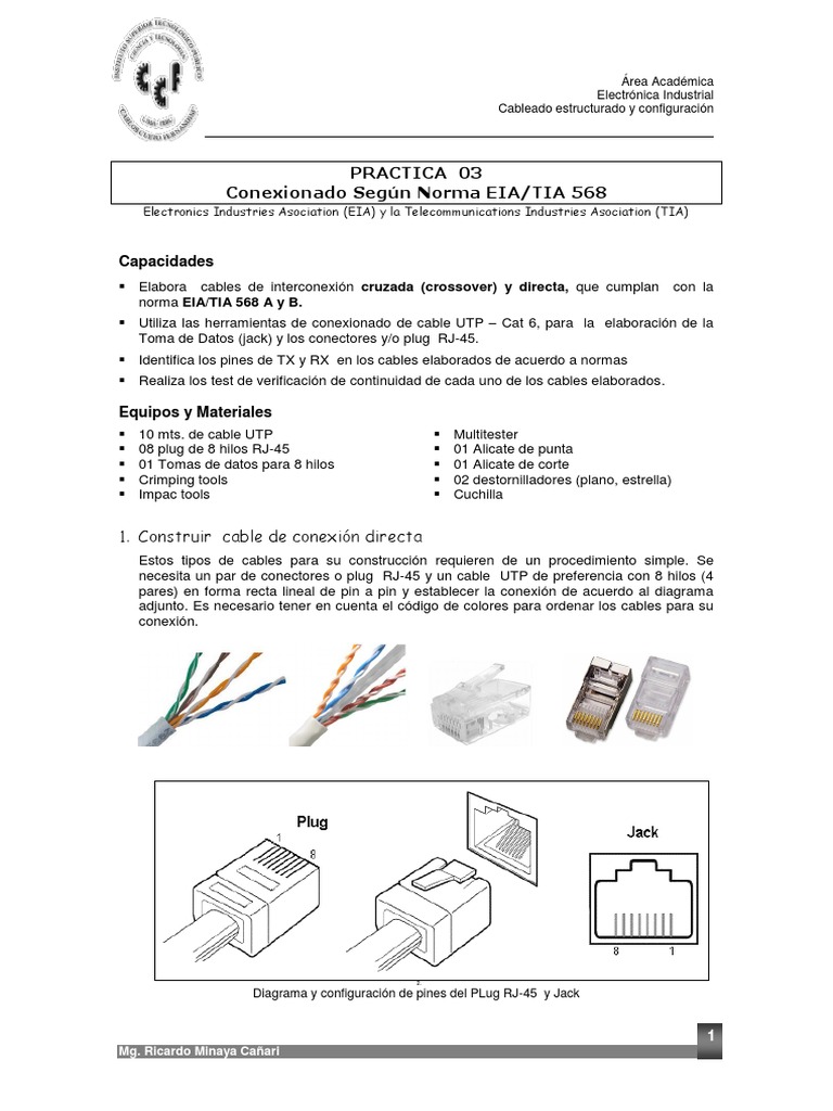 Guía de Cableado EIA/TIA 568 para UTP | PDF | Transmisión de datos ...