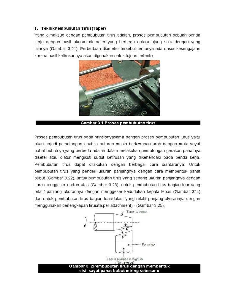Bubut Tirus - Menggunakan Taper Atachment | PDF